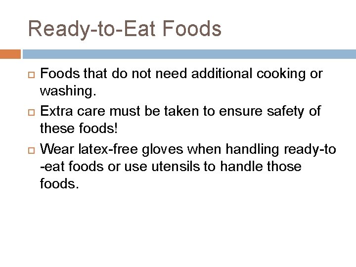 INTRODUCTION TO FOOD SAFETY If you have any