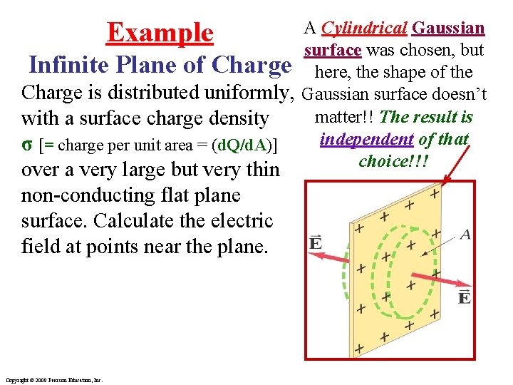 Applications of Gausss Law Copyright 2009 Pearson Education