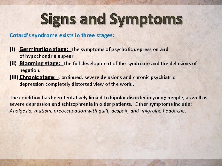 Cotards Syndrome Rana Ibrahim History In 1880 Jules