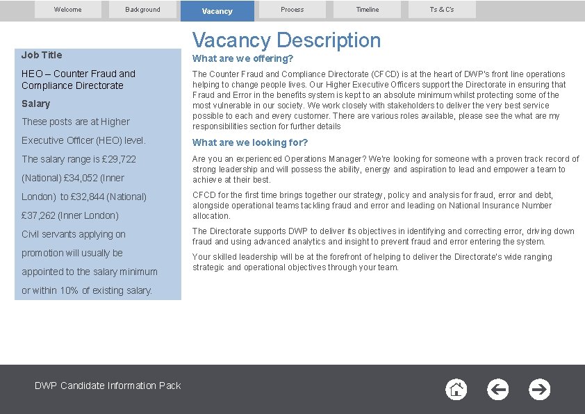 DWP Candidate Pack Job Role HEO Team Leaders