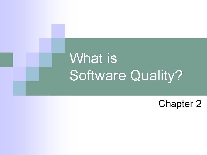 What is Software Quality Chapter 2 Pressmans definition