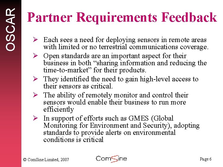 OSCAR Sensor Web Enablement Prototype Presentation to WGISS24