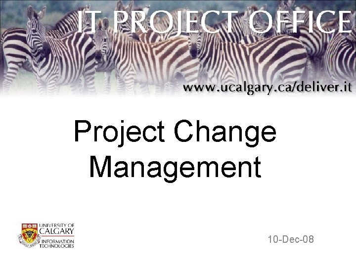 Project Change Management 10 Dec08 What is Project