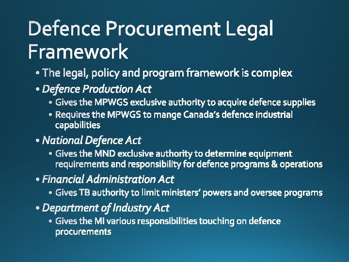 Defence Procurement Colonel Retd Charles Davies Inputs Legislation