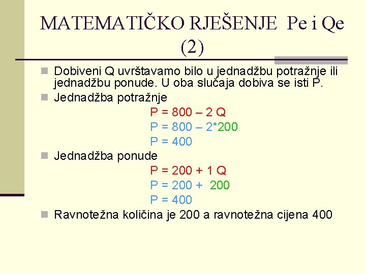 OSNOVNI ELEMENTI PONUDE I POTRANJE dr Svetislav Polovina