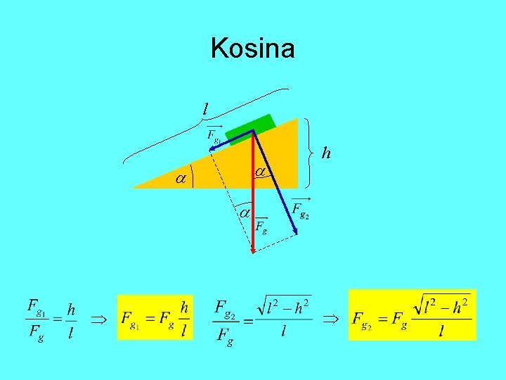 Kosina l h Primjer 1 S vrha kosine