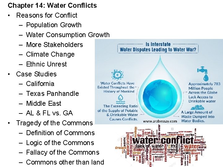 Chapter 14 Water Conflicts Reasons for Conflict Population