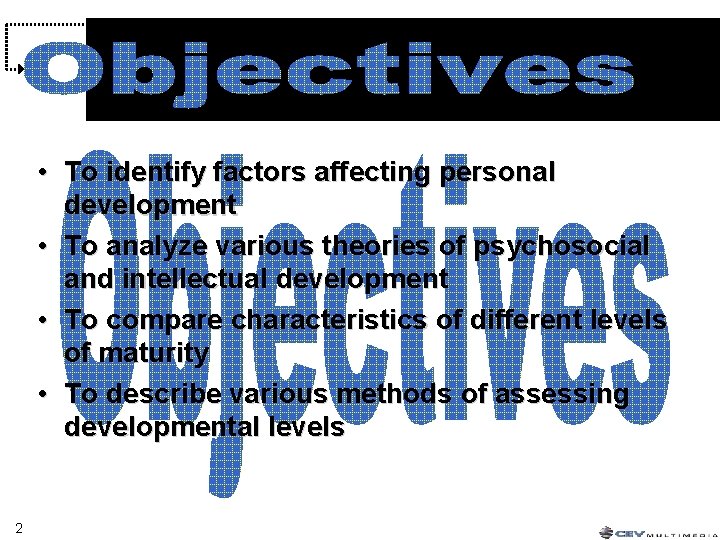 1 To identify factors affecting personal development To