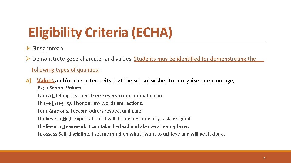 Edusave Character Award ECHA Edusave Award for Achievement