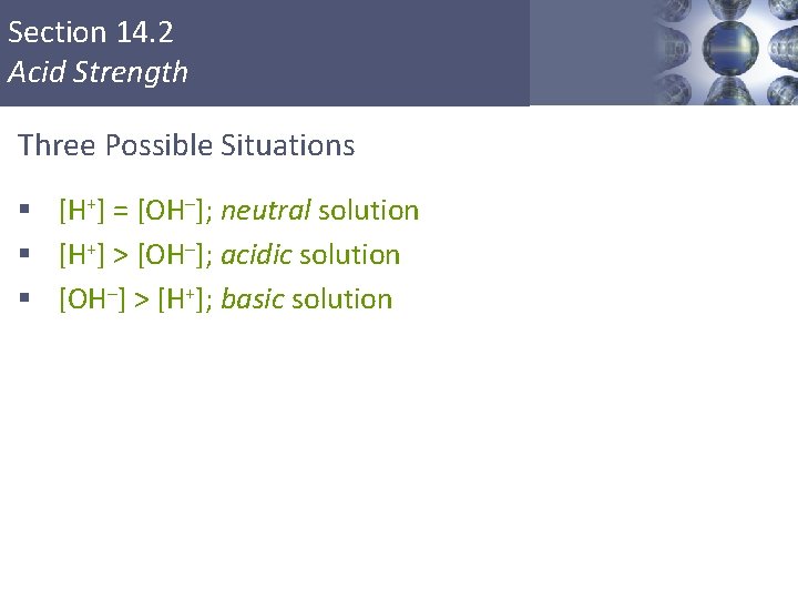 Chapter 14 Acids and Bases Section 14 1