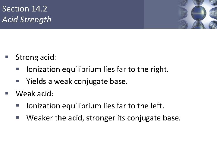 Chapter 14 Acids and Bases Section 14 1