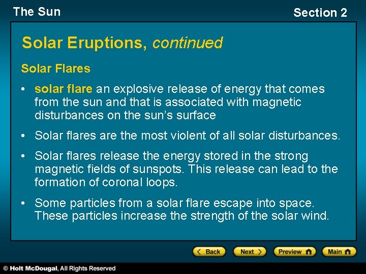 The Sun Section 2 Solar Activity Preview Key