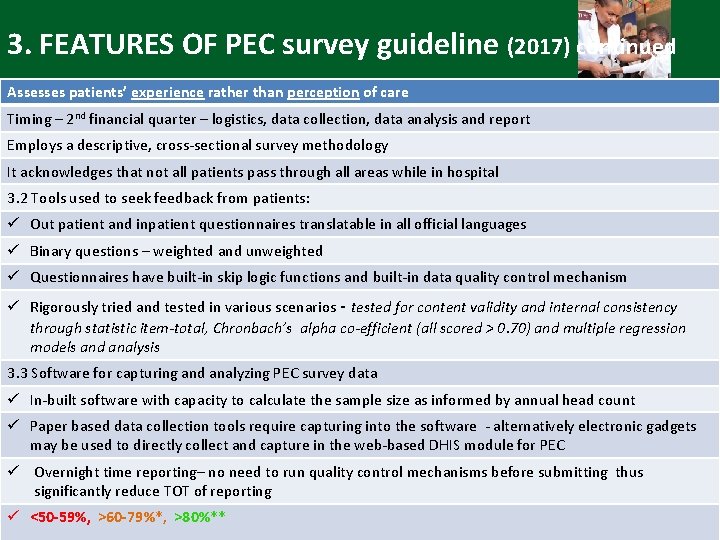 PATIENT EXPERIENCE OF CARE PEC SURVEY GUIDELINE QA