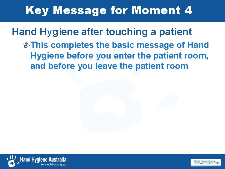 5 Moments for Hand Hygiene Based on the