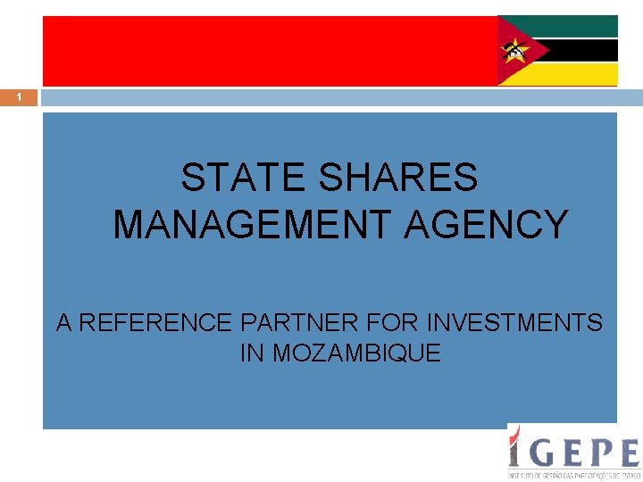 1 STATE SHARES MANAGEMENT AGENCY A REFERENCE PARTNER
