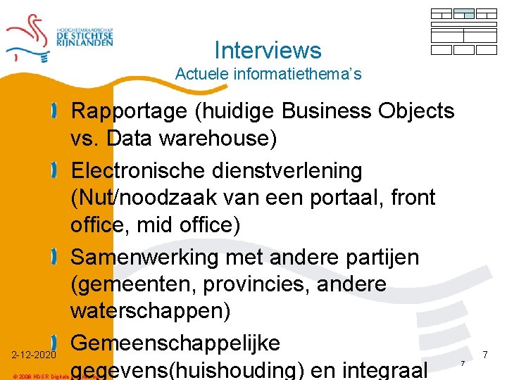 Informatieplan HDSR Informatiearchitectuur als basis voor ICT vernieuwing