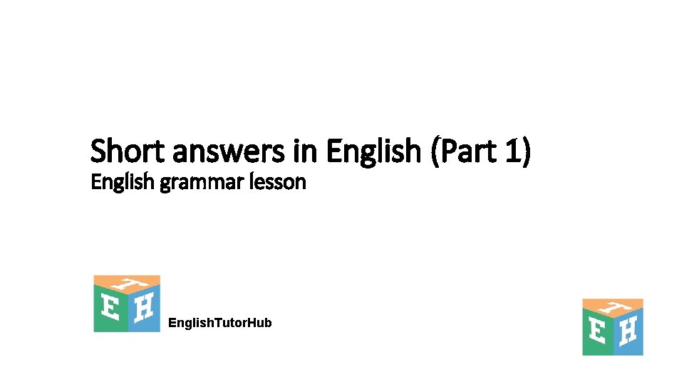 Short answers in English Part 1 English grammar