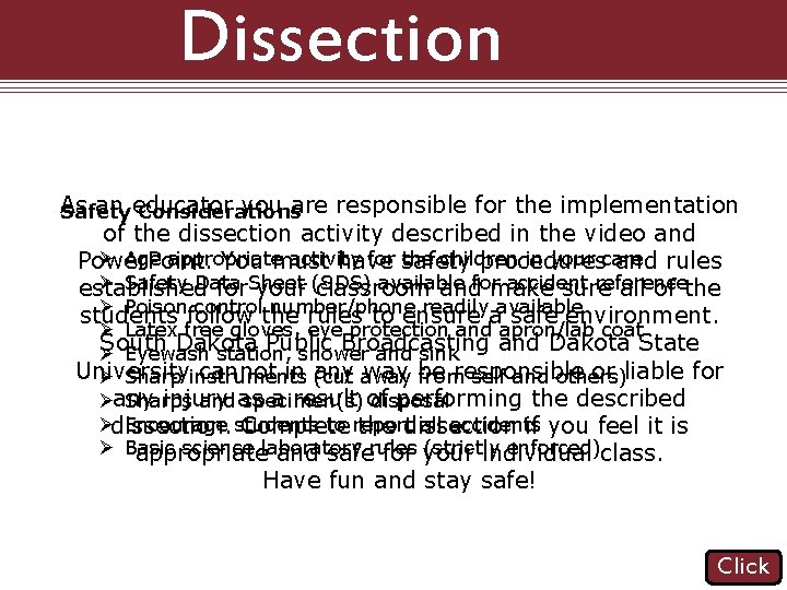 Dissection 101 Reasons to Use the Dissection Video