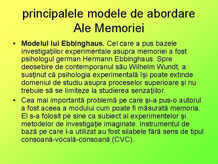 Laborator Mecanisme Cognitive Prof Dr Mihai Anitei Prep