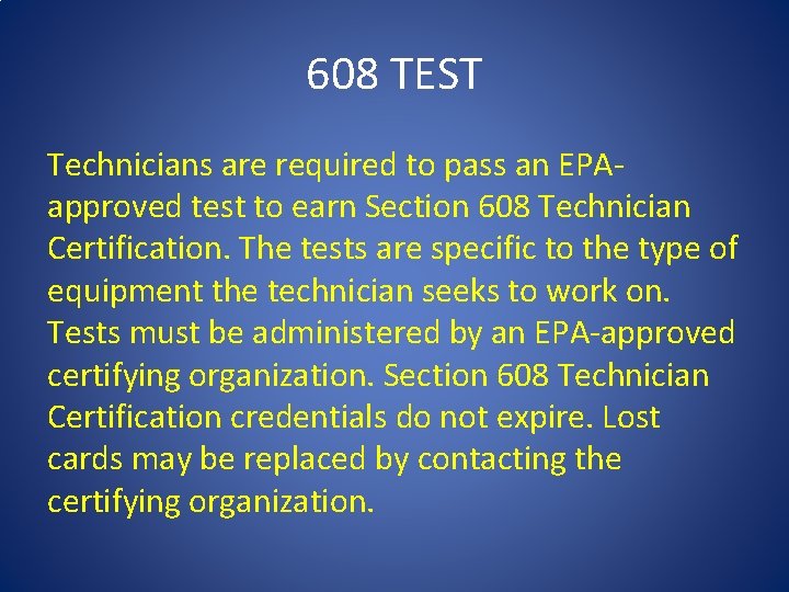 Technicians Guide and Workbook for the EPA Section