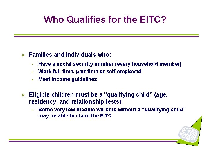 Benefits of the Earned Income Tax Credit EITC