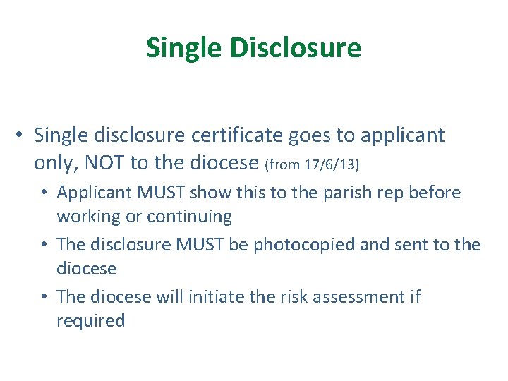 Changes in Checking DBS and Protection of Freedoms