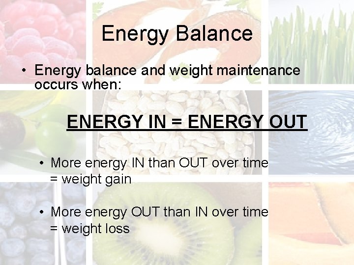 UNIT 3 Introduction to Nutrition The Nutrients The