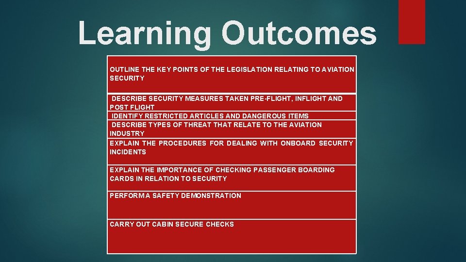 Inflight training module LESSON 6 TUTOR ANDREA STULTZ