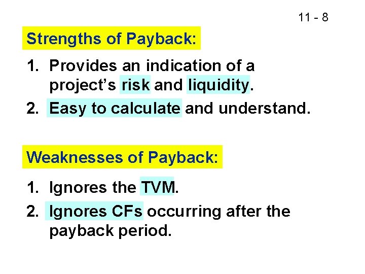 11 1 Chapter 11 Capital Budgeting Decision Criteria