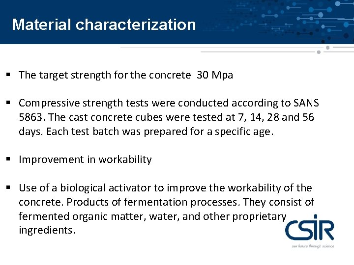 COMPRESSIVE STRENGTH OF A CONCRETE MIX FOR PAVEMENT
