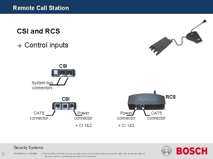 Remote Call Station RCS more details Security Systems