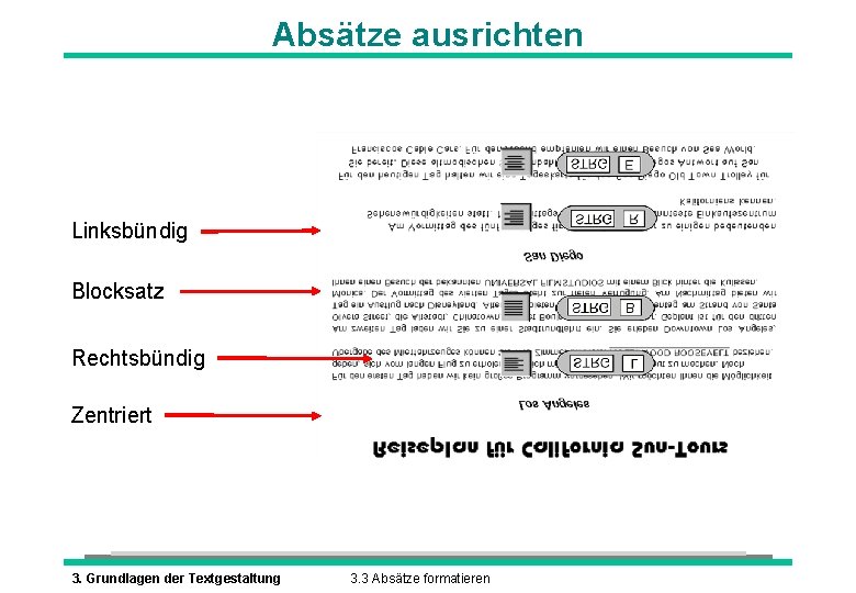 3 Grundlagen der Textgestaltung 3 1 Die Formatierungsarten