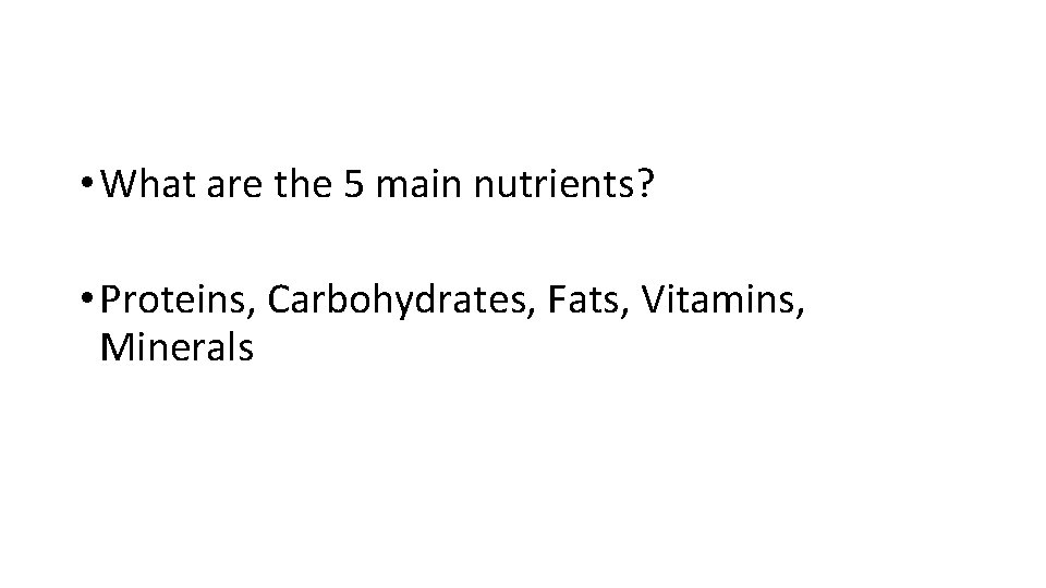 Macronutrients Question Revision Mrs Keillor Nat 5 HFT