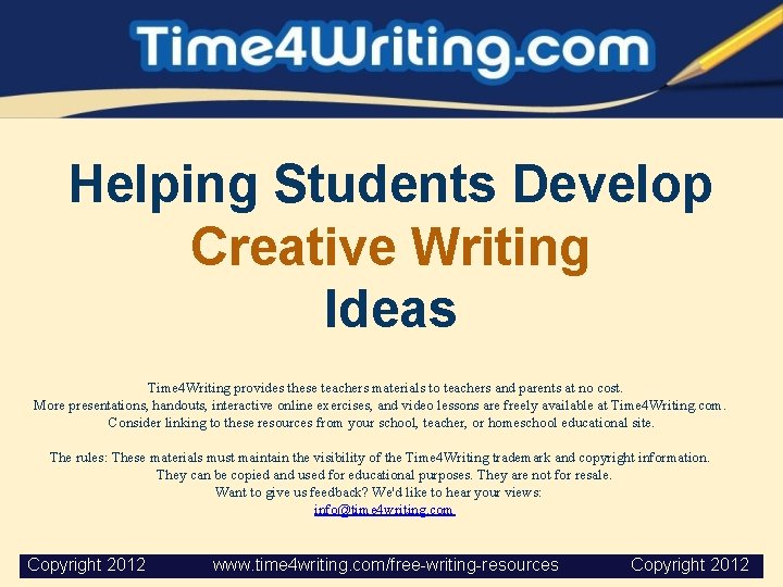 Helping Students Develop Creative Writing Ideas Time 4