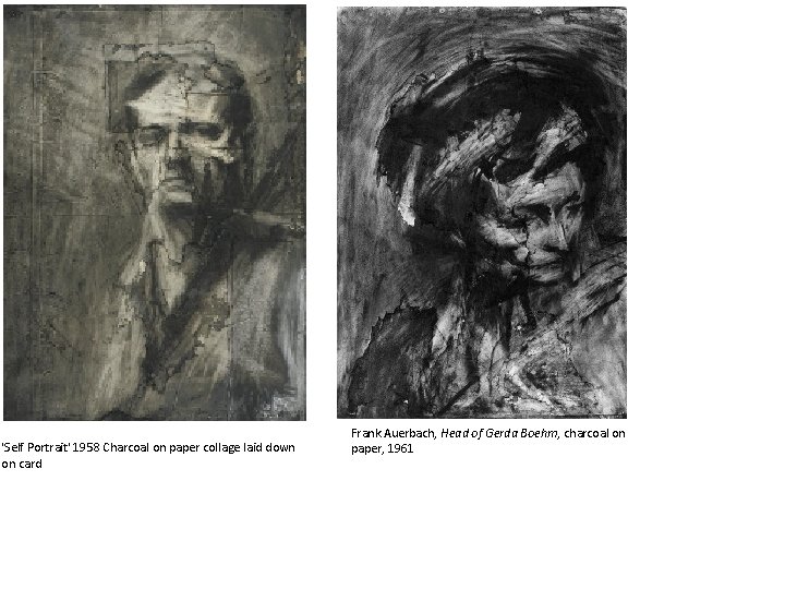 Self Portrait 1958 Charcoal on paper collage laid