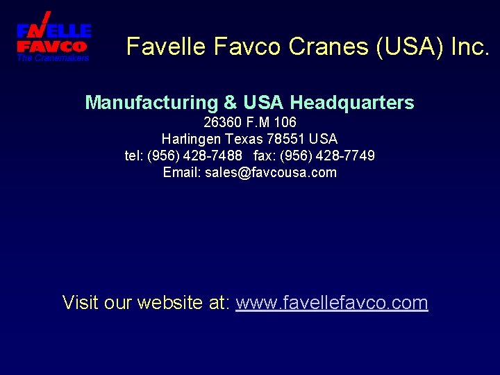 M 760 TOWER CRANES ERECTION Presented By FAVELLE