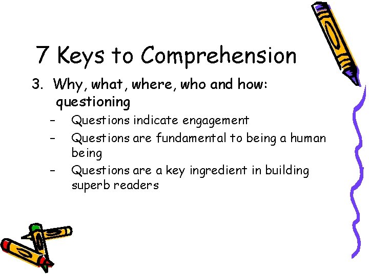 7 Keys to comprehension Susan Zimmerman and Chryse