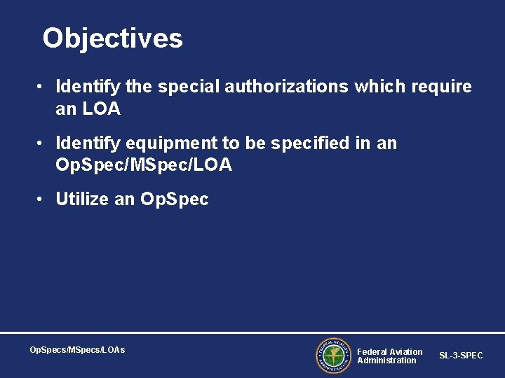 Oceanic and International Operations Op SpecsMSpecsLOAs Course Number