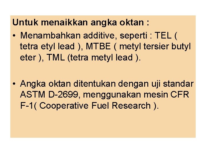 Gasoline Campuran senyawa hidrokarbon C 5 C 9