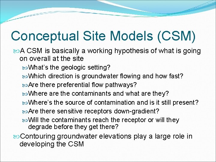 Improving Interpolation Tools for Groundwater Data Roger Bannister