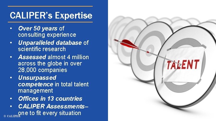 PRESENTATION FOR KHS Agenda About CALIPER The CALIPER