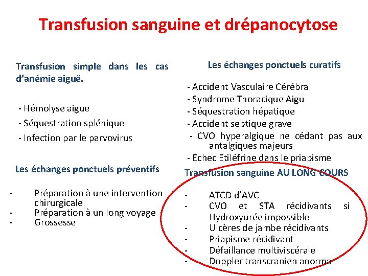 PROBLEMATIQUE DE LA SECURITE TRANSFUSIONNELLE CHEZ LE DREPANOCYTAIRE