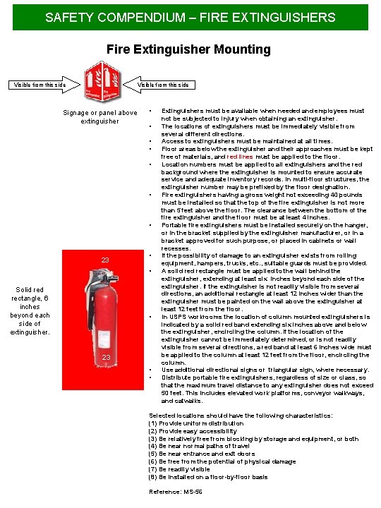 SAFETY COMPENDIUM FIRE EXTINGUISHERS PS Form 4705 Completion