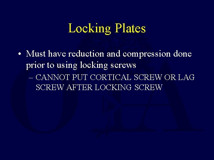 Basic Principles and Techniques of Internal Fixation of