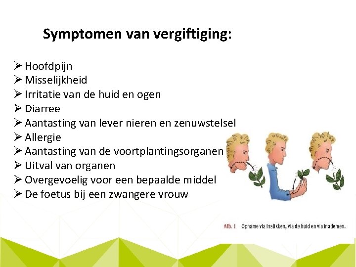 Uitvoeren Gewasbescherming Hoofdstuk 8 Arbo en veiligheid Symptomen