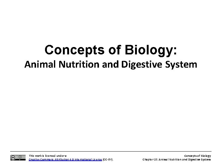 Concepts of Biology Animal Nutrition and Digestive System