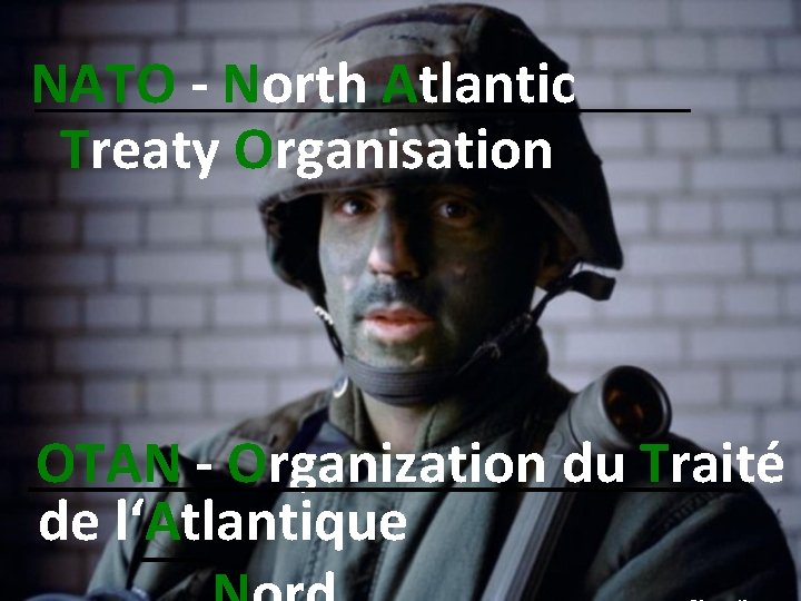 NATO North Atlantic Treaty Organisation OTAN Organization du