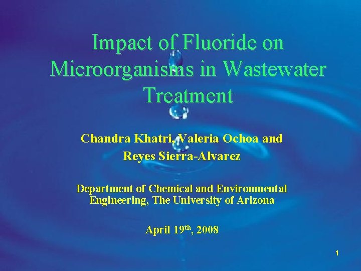 Impact of Fluoride on Microorganisms in Wastewater Treatment