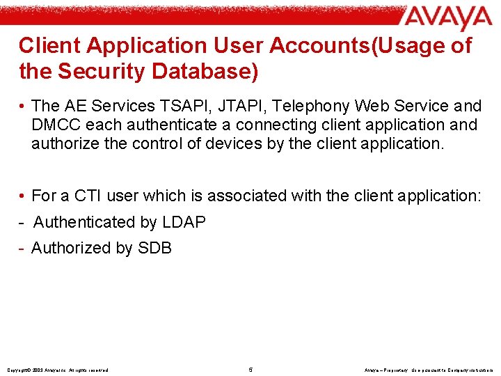 How TSAPI works with SDB Yanli Copyright 2003