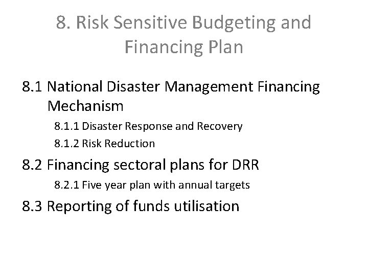 National Disaster Management Plan Maldives Elements of National